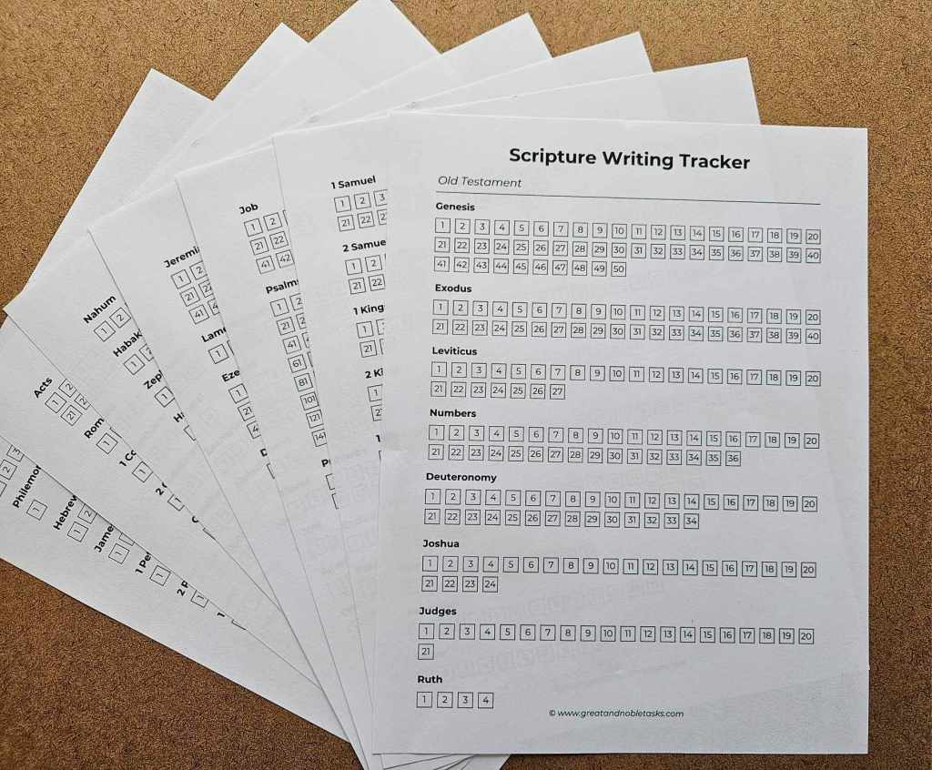 My Scripture Writing Tools – Great and Noble Tasks